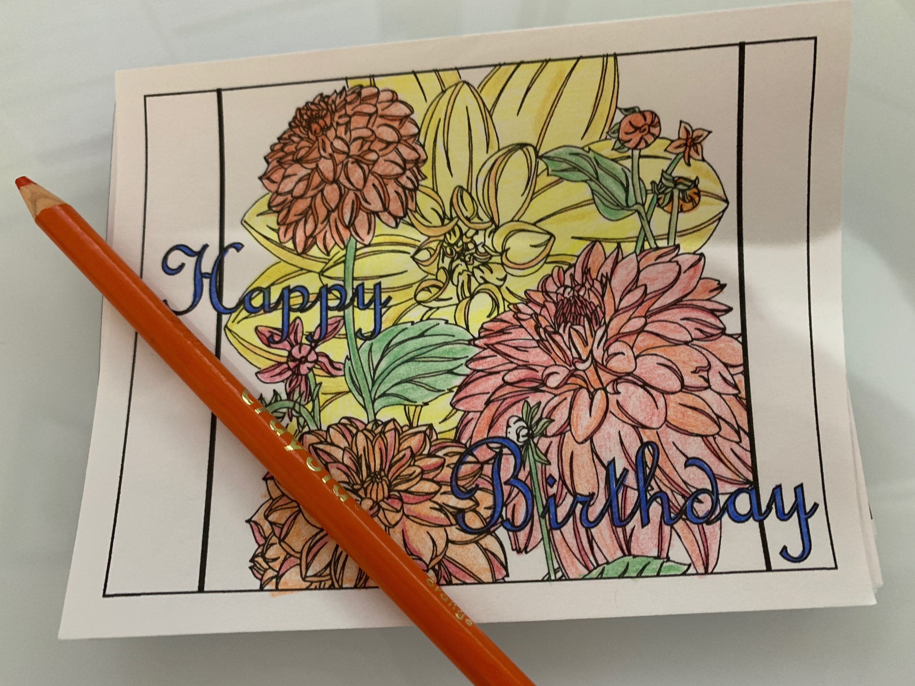 DIY Birthday Cards Color Your Own Greeting Cards Print Your - Etsy