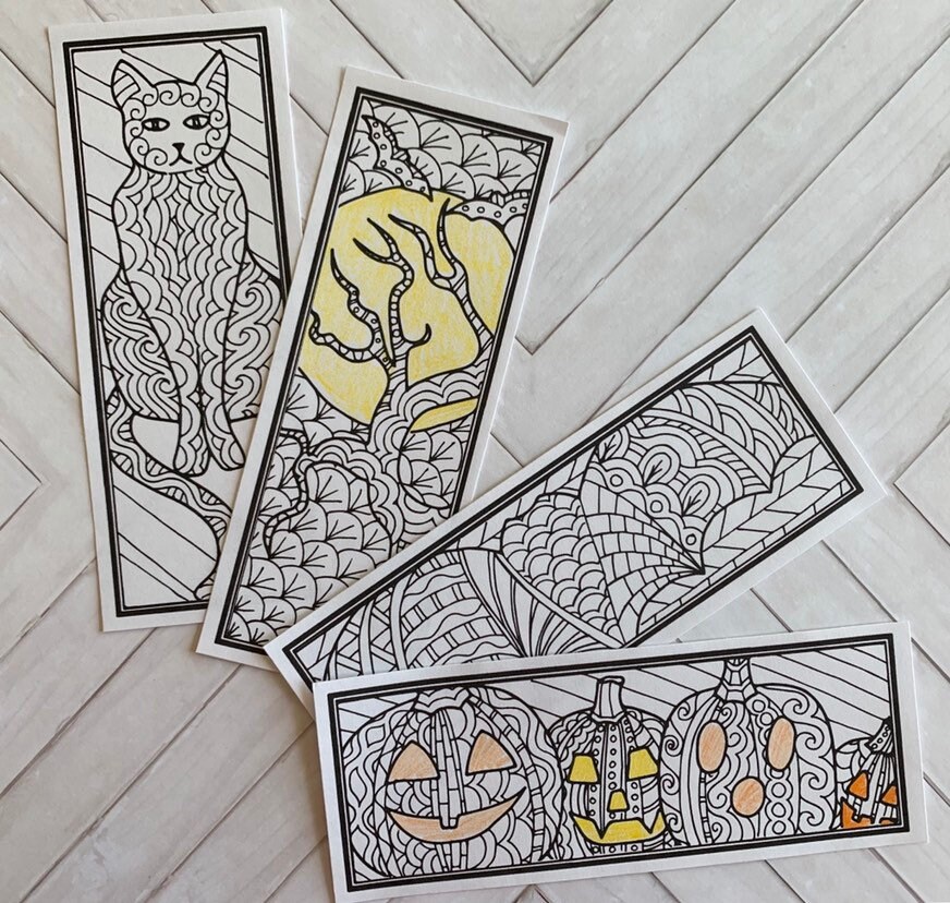20 DIY Halloween Bookmarks! Printable Designs-bookmark Bundle-ghosts ...