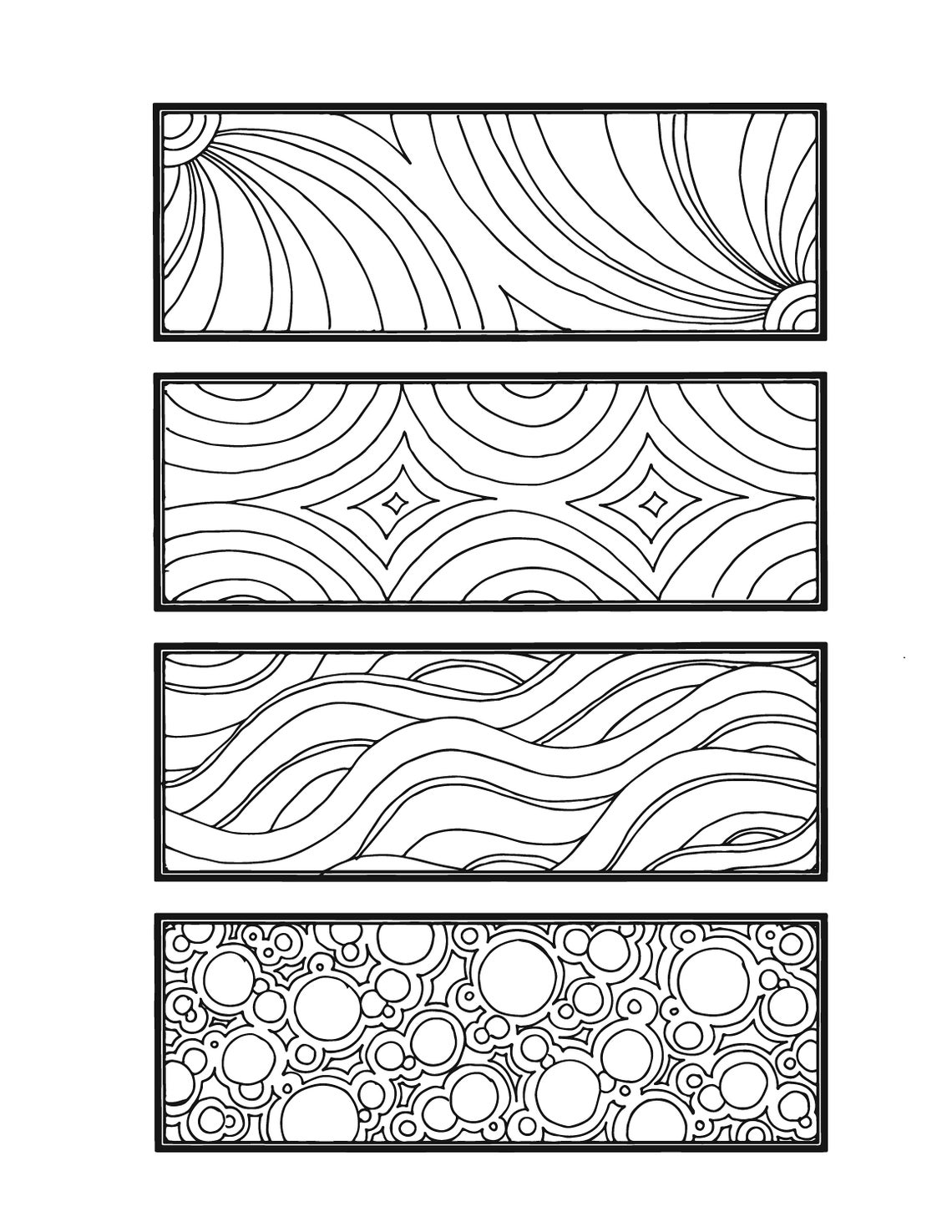 DIY Bookmarks Set of 4 Printable Coloring Page Instant Download Gifts ...