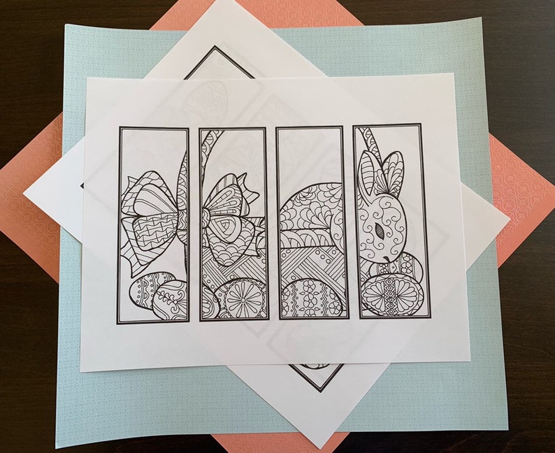 DIY Easter Bunny Bookmarks-printable Coloring Page-adult Coloring Pages ...