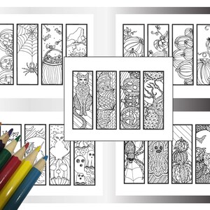 20 DIY Halloween Bookmarks! Printable Designs-bookmark Bundle-ghosts ...