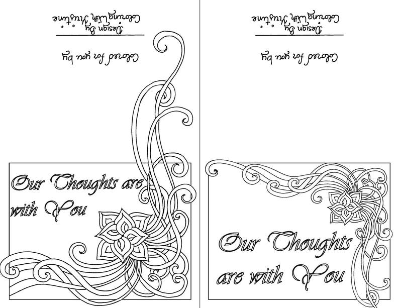 10 Color Your Own Sympathy Card-sets of Ten-instant Download-get Well ...