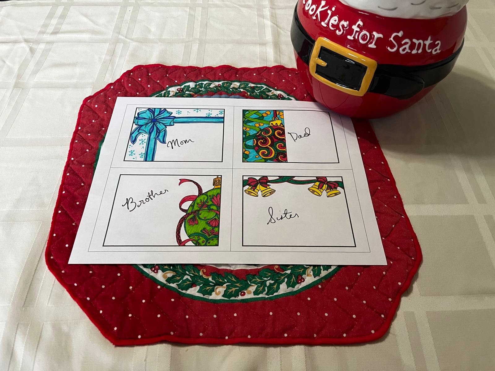 DIY Christmas Place Cards Color Your Own Name Cards Table - Etsy