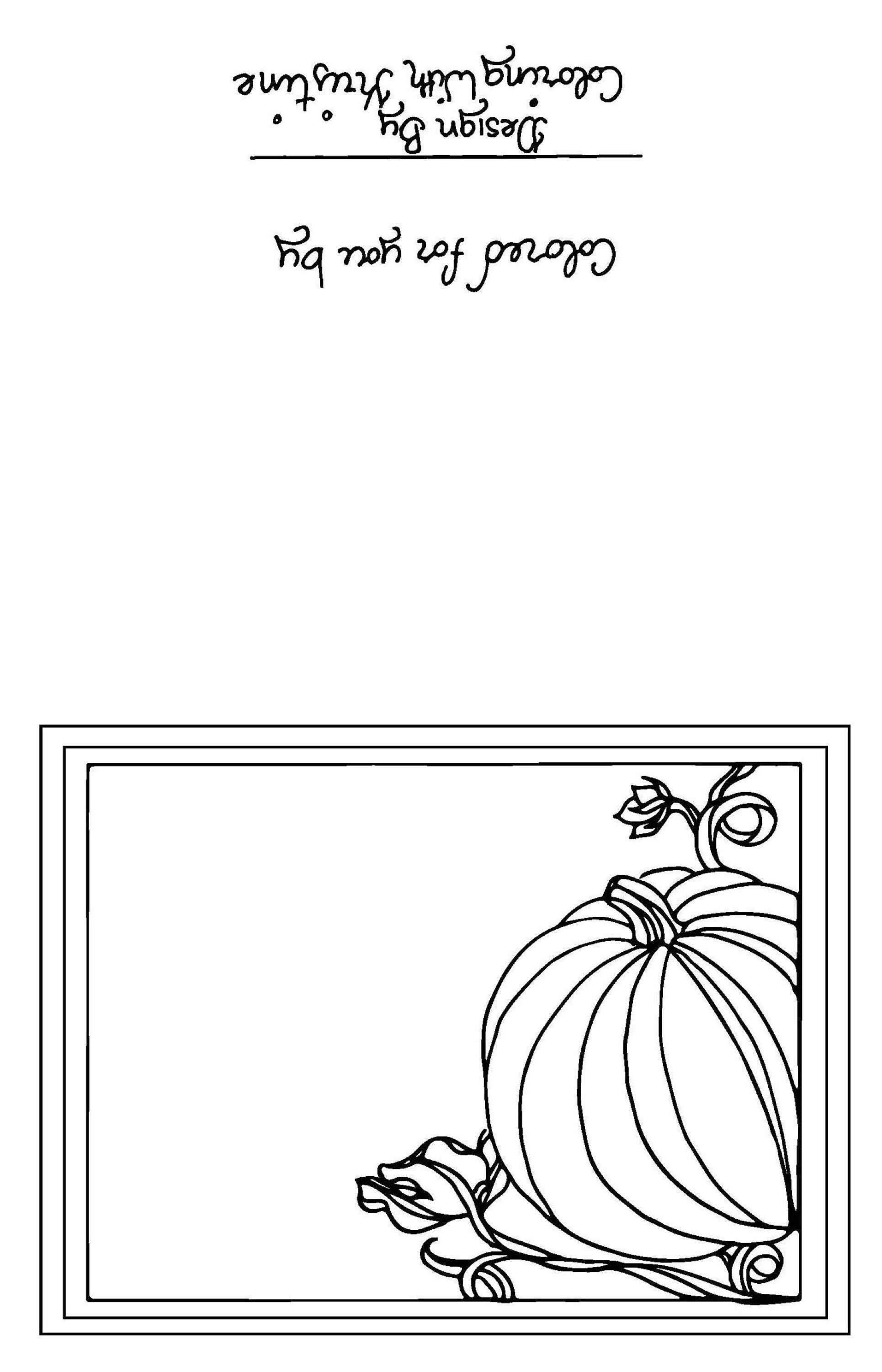 Color Your Own Fall Greeting Cards! Set of Two- Instant Download ...