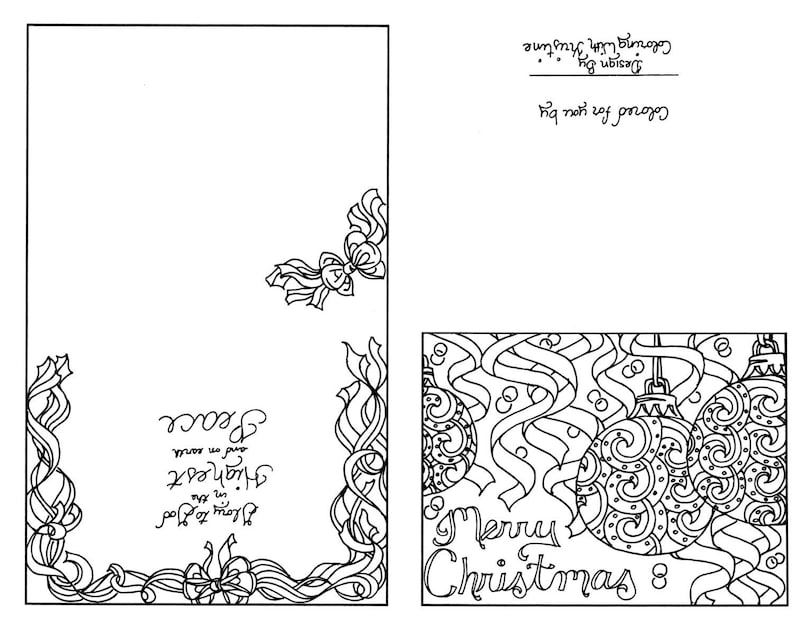 Color Your Own Christmas Cards Instant Download Holiday Crafts Creative ...