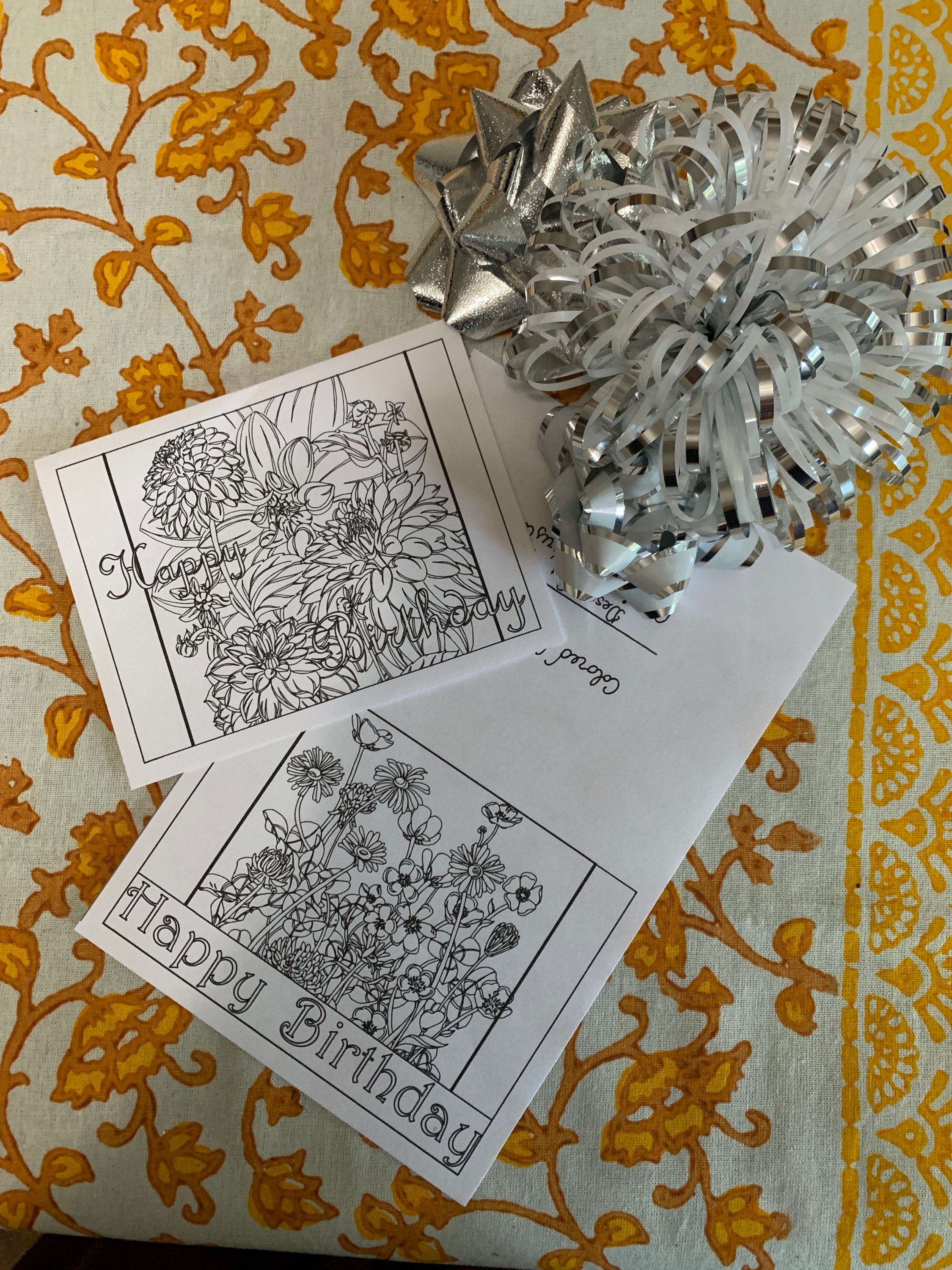 DIY Birthday Cards Color Your Own Greeting Cards Print Your - Etsy