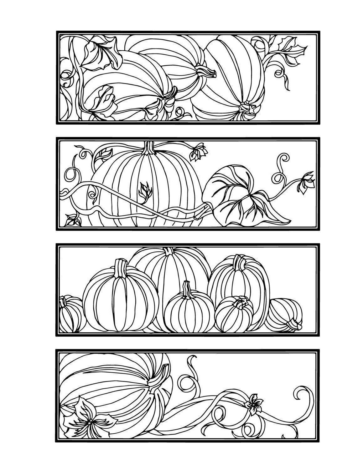DIY Pumpkin Bookmarks- Set of 4- Holiday Crafts- Color Your Own ...