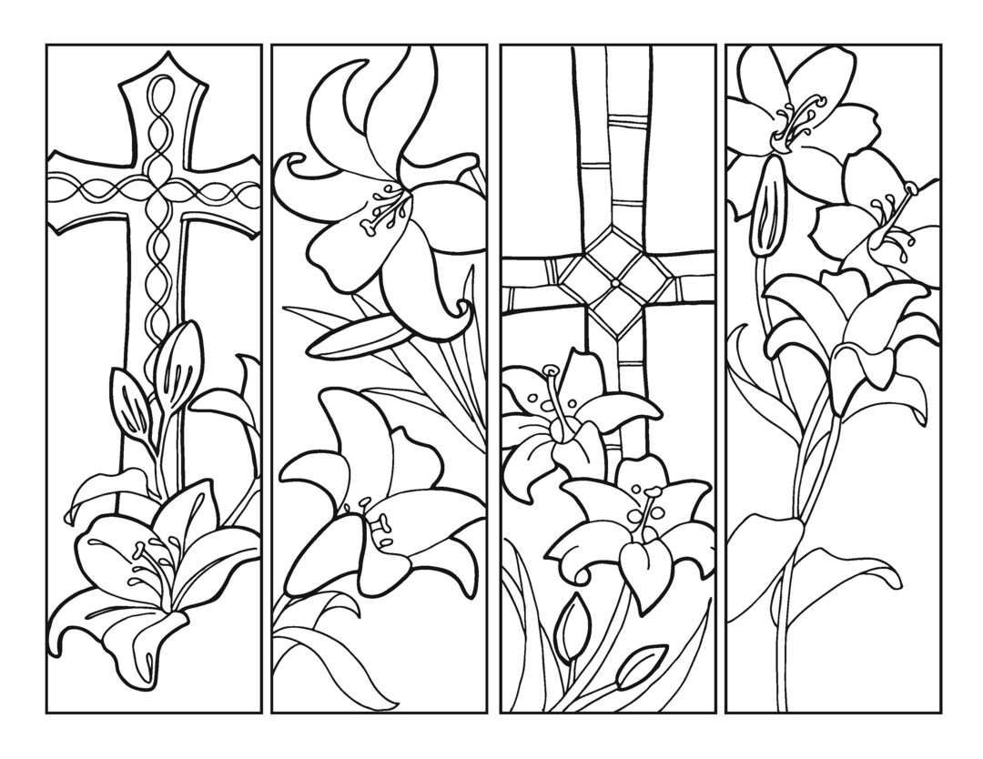 DIY Easter Bookmarks- Set of 4- Printable Coloring Page- Instant ...
