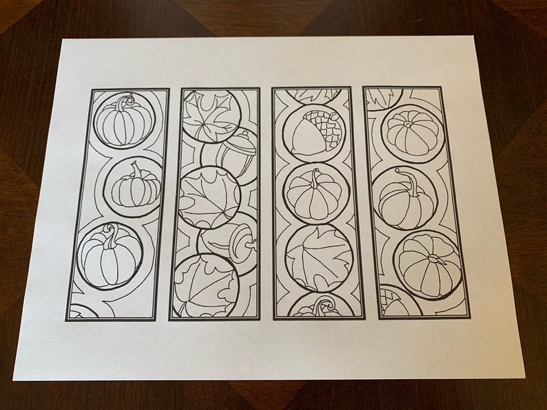 DIY Pumpkin Bookmarks Set of 4 Holiday Crafts Color Your - Etsy