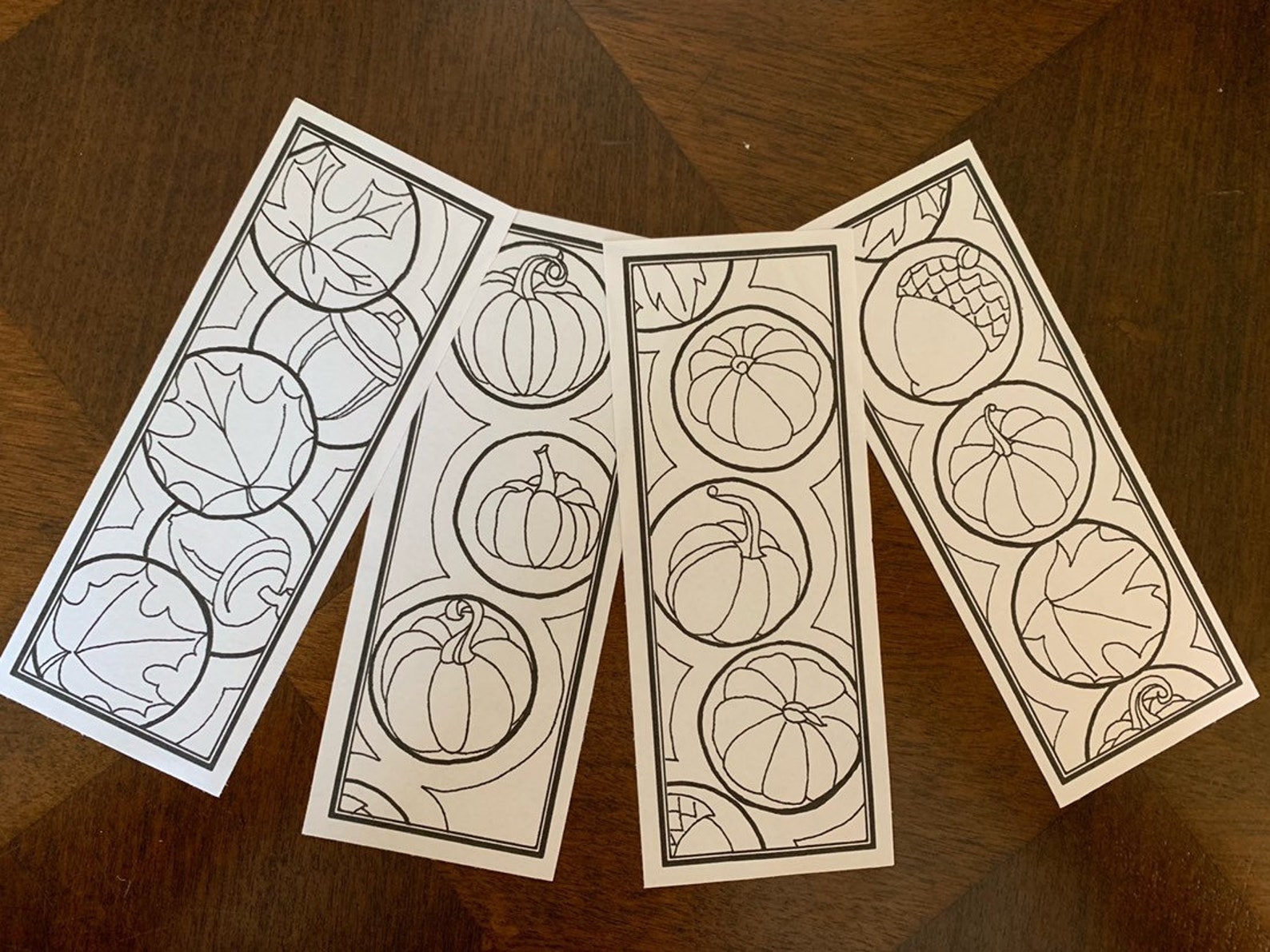 DIY Pumpkin Bookmarks Set of 4 Holiday Crafts Color Your - Etsy