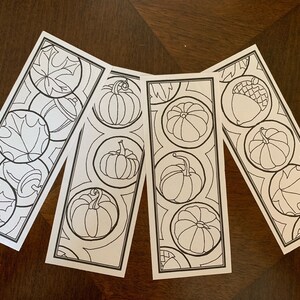 DIY Pumpkin Bookmarks Set of 4 Holiday Crafts Color Your - Etsy