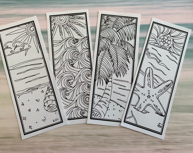 Set of 8- DIY Squid Bookmarks- Printable Coloring Page- Adult Coloring ...