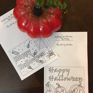 Color Your Own Halloween Cards! Set of Two- Instant Download- Holiday ...