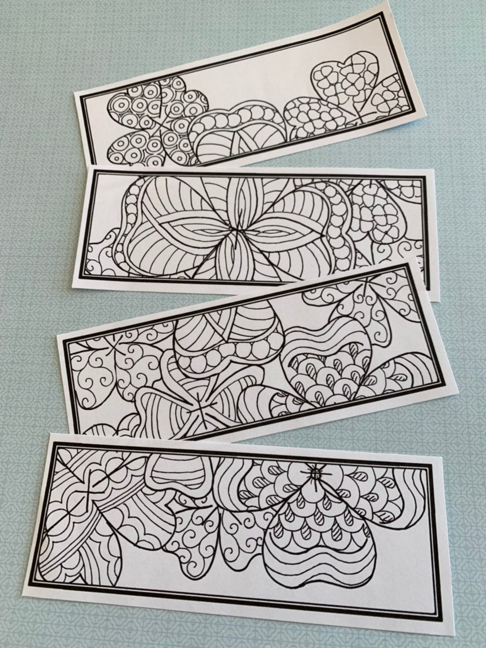 DIY St. Patrick's Day Bookmarks- Set of 4- Printable Coloring Page ...