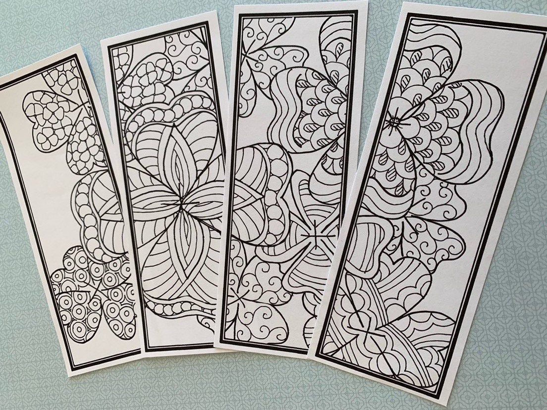 DIY St. Patrick's Day Bookmarks- Set of 4- Printable Coloring Page ...