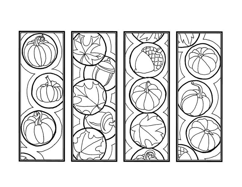 DIY Pumpkin Bookmarks Set of 4 Holiday Crafts Color Your - Etsy