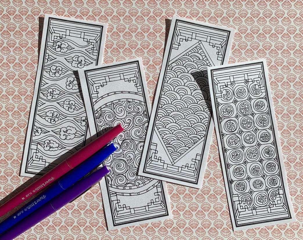 DIY Bookmarks- Set of 4- Printable Coloring Page- Instant Download ...