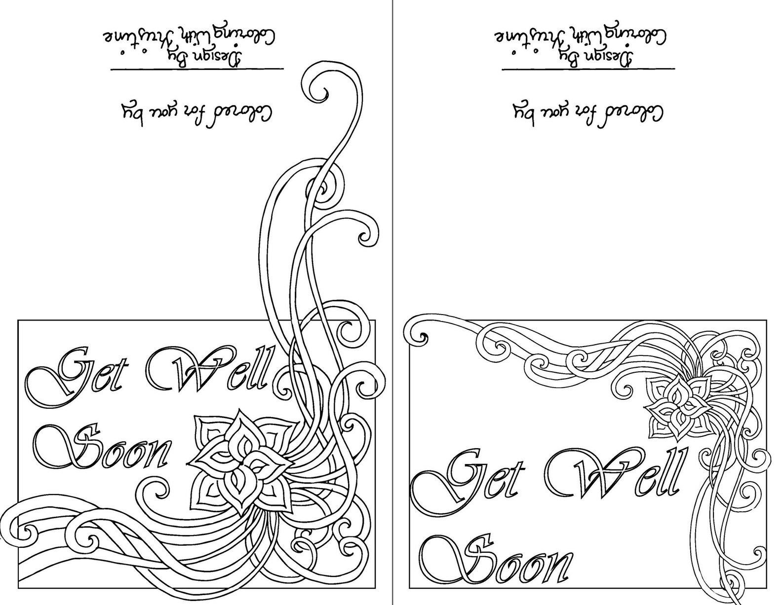 10 Color Your Own Sympathy Card-sets of Ten-instant Download-get Well ...