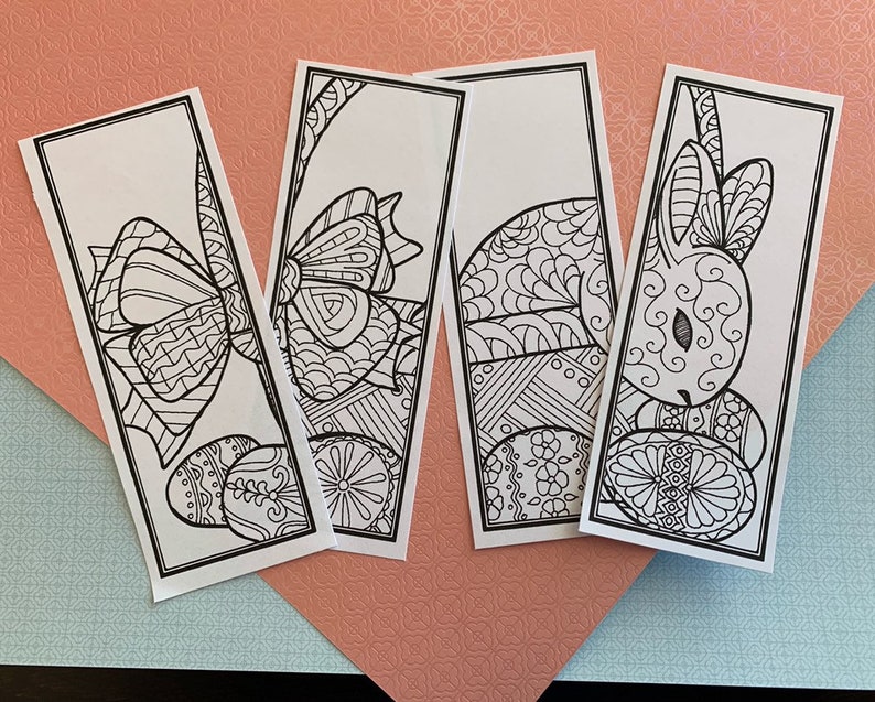 DIY Easter Bunny Bookmarks-printable Coloring Page-adult Coloring Pages ...