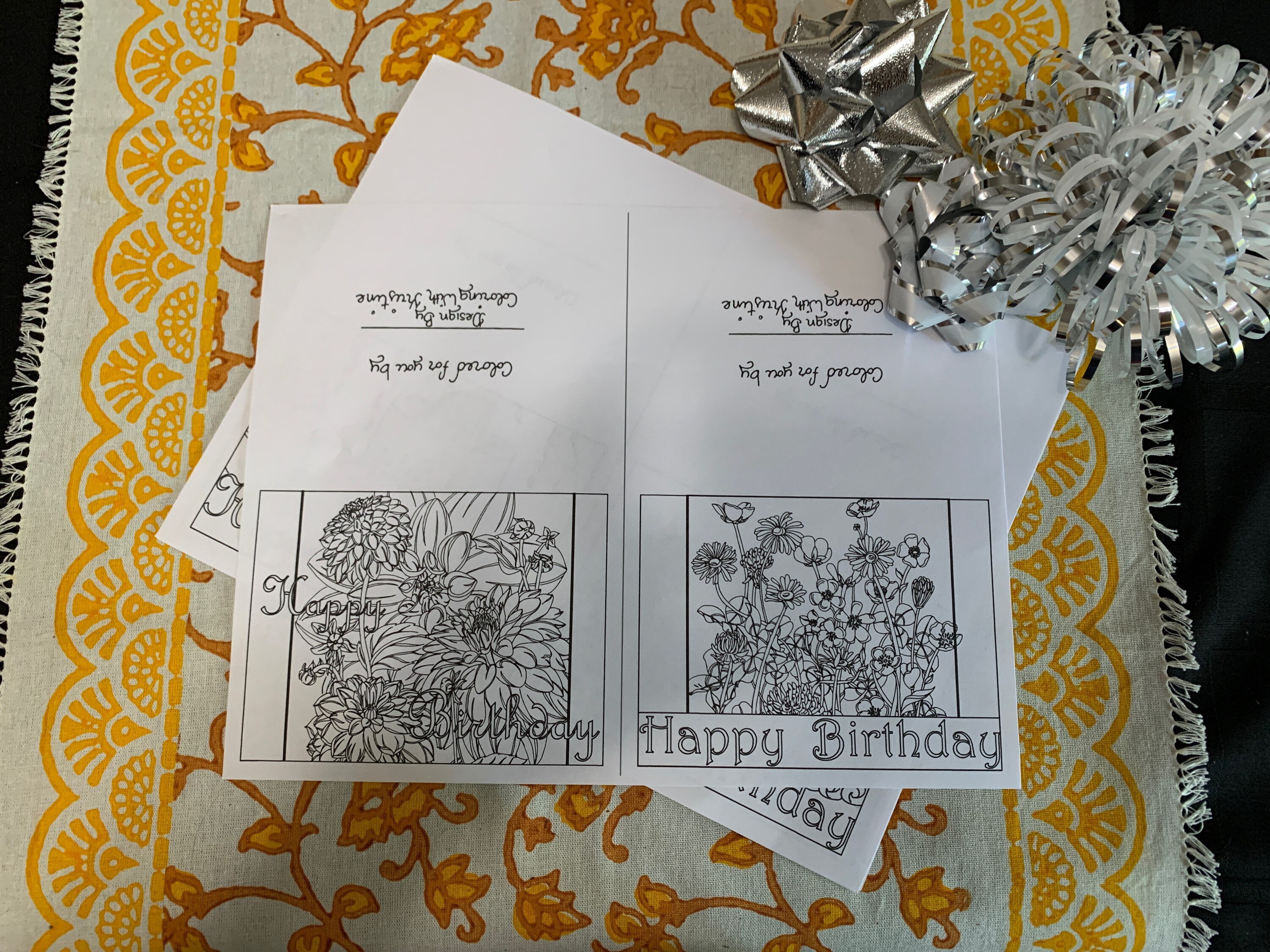 DIY Birthday Cards Color Your Own Greeting Cards Print Your - Etsy