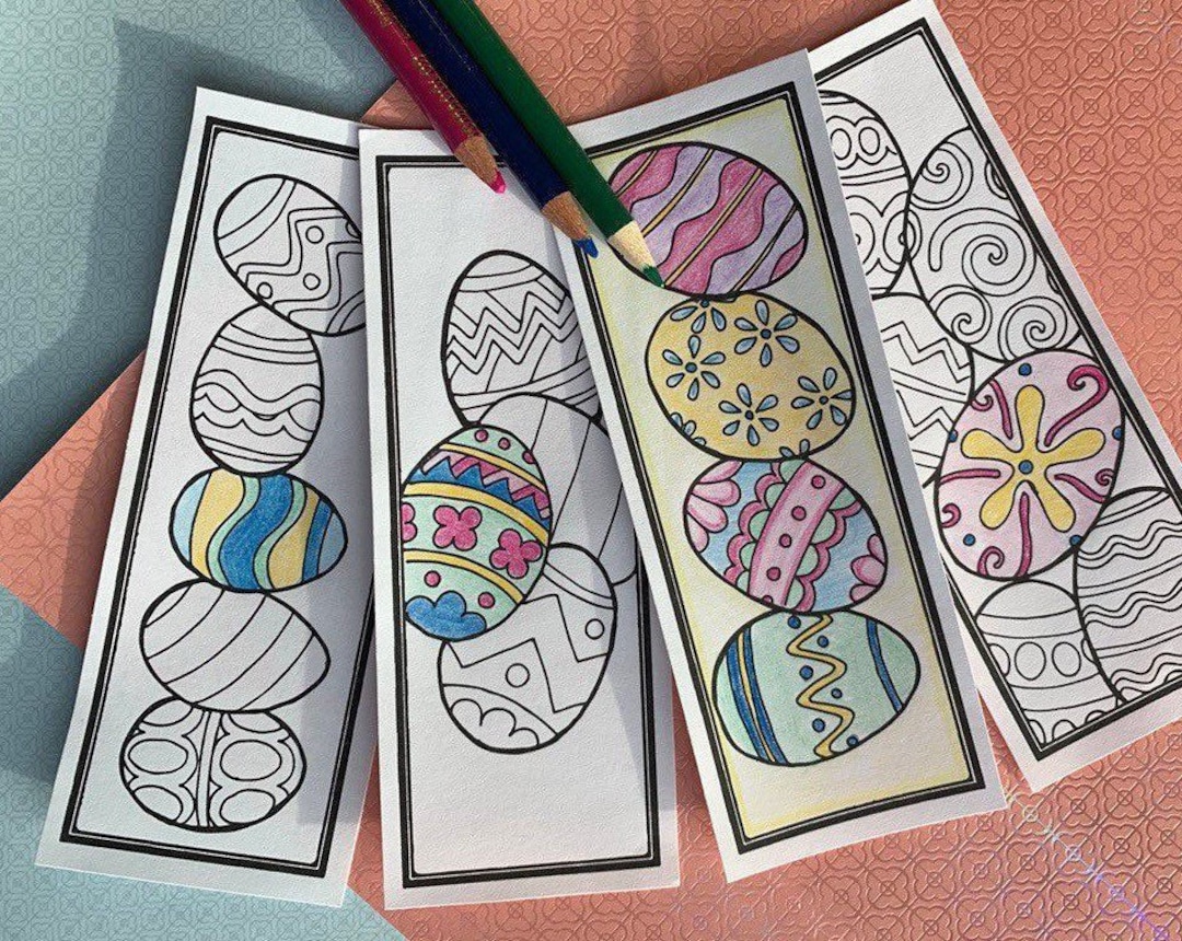 Easter Egg Bookmarks- Spring Bookmarks-painted Egg Design Bookmarks ...