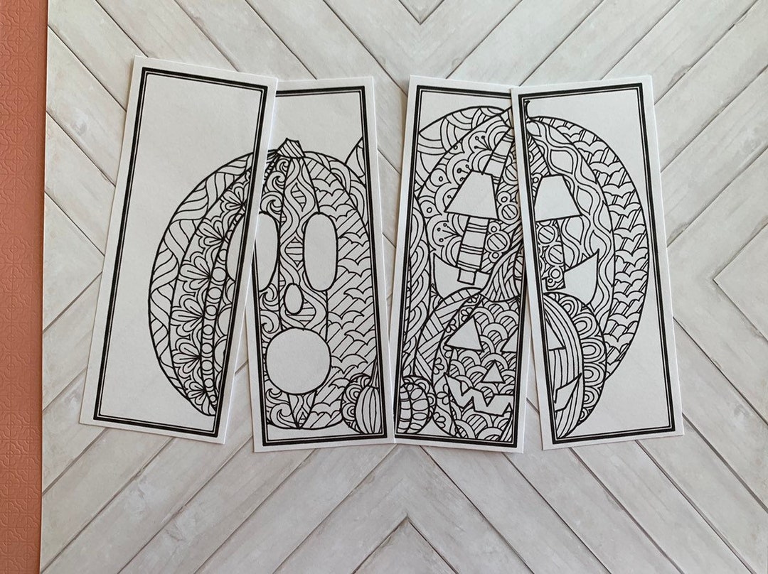 DIY Halloween Lesezeichen-Set aus 4 Bastelarbeiten-Mal dein - Etsy.de