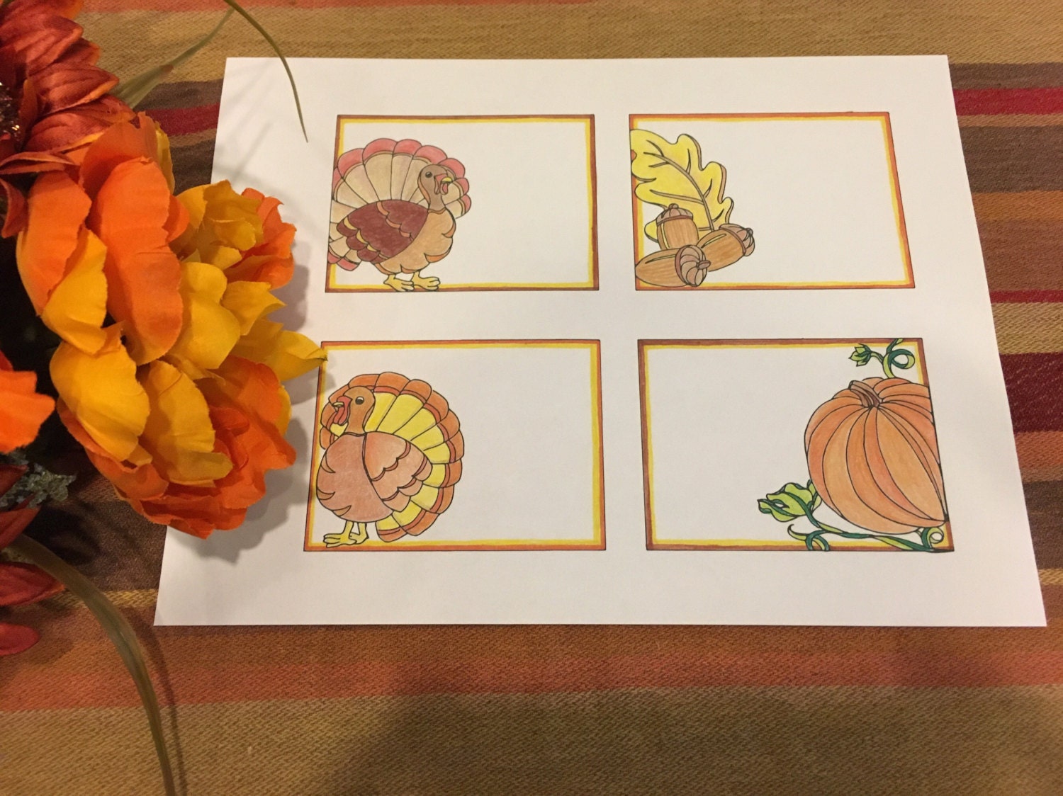 Thanksgiving Place Cards Print Your Own Festive Name Cards Table ...