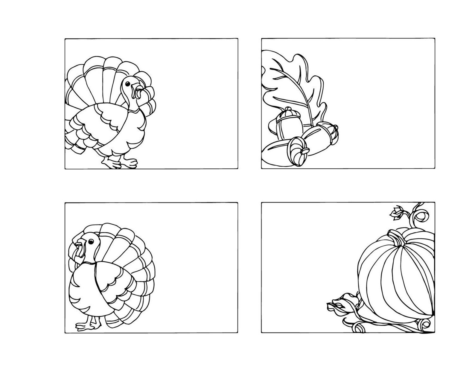 DIY Thanksgiving Place Cards- Color Your Own Name Cards- Table ...