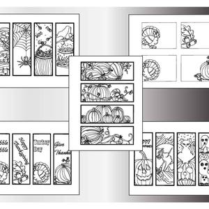 Fall Coloring Bundle! Printable Designs-holiday Bookmarks-color Your ...
