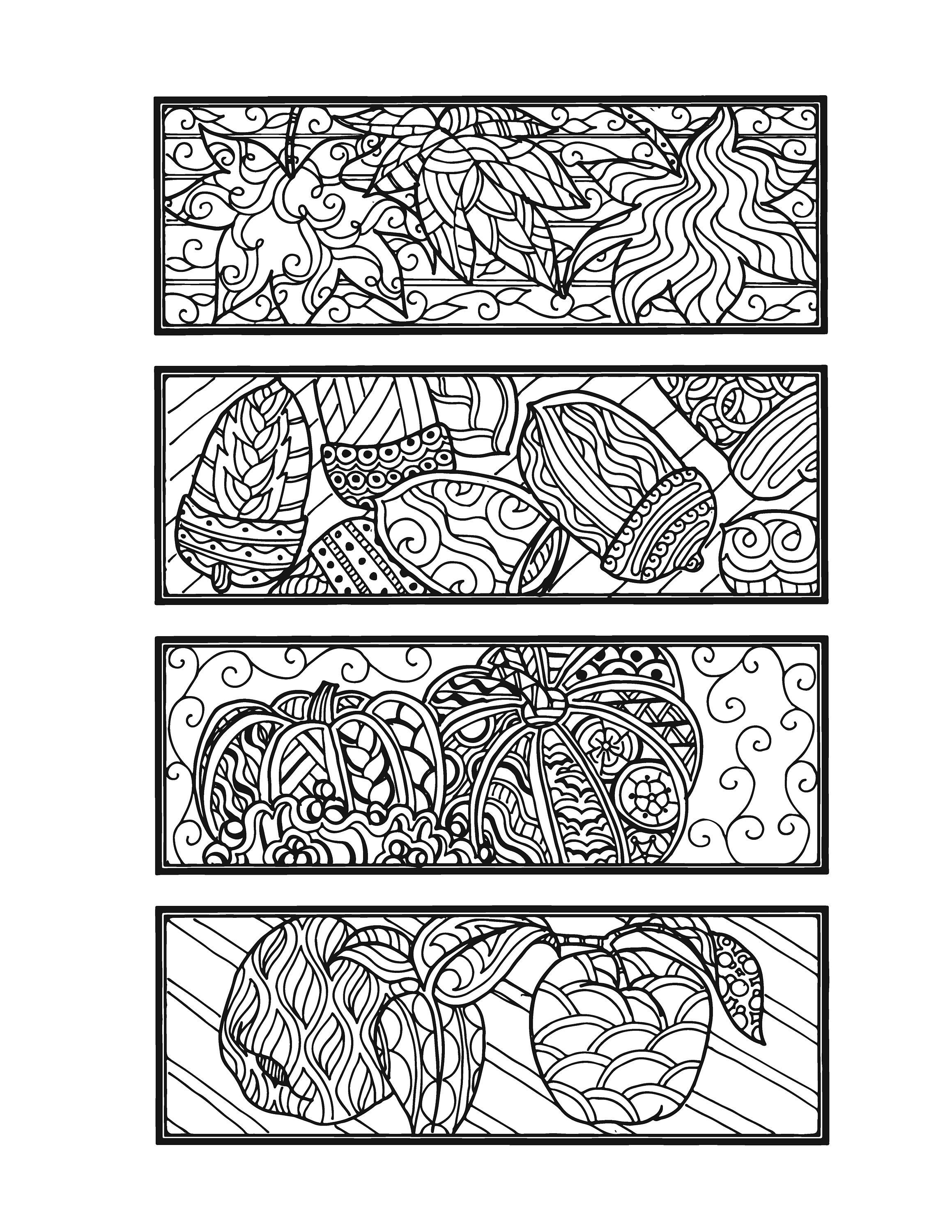 DIY Autumn Bookmarks- Set of 4- Holiday Crafts- Color Your Own- Instant ...