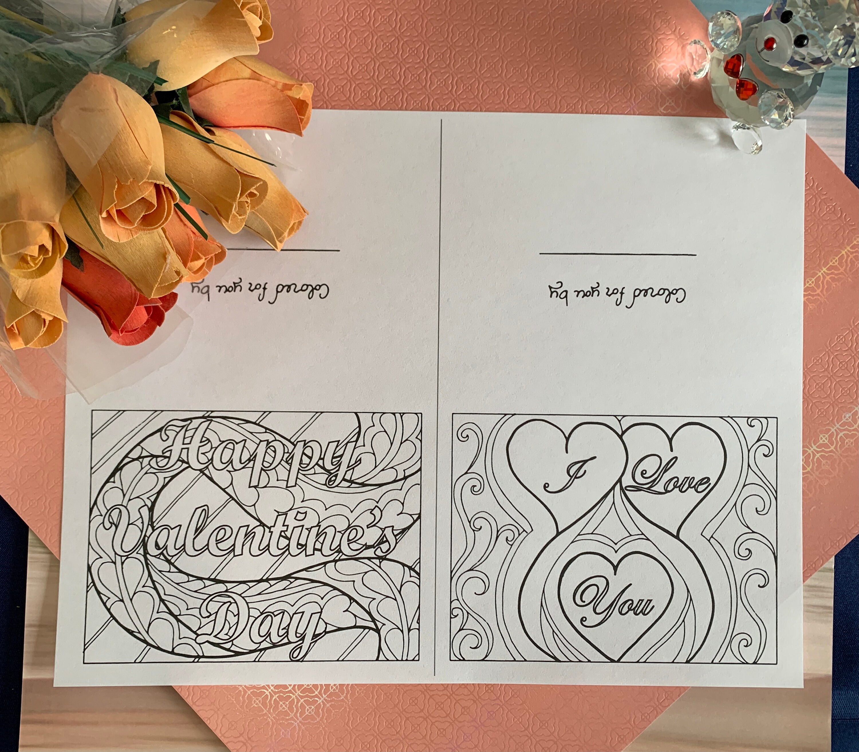 DIY Valentine's Day Cards-color Your Own-instant Download-romantic ...