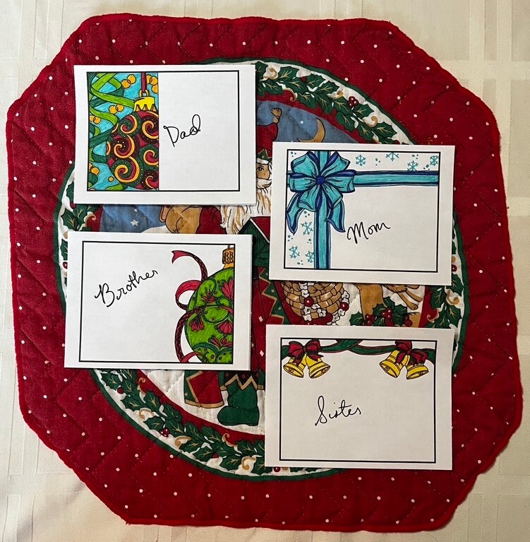 DIY Christmas Place Cards Color Your Own Name Cards Table - Etsy