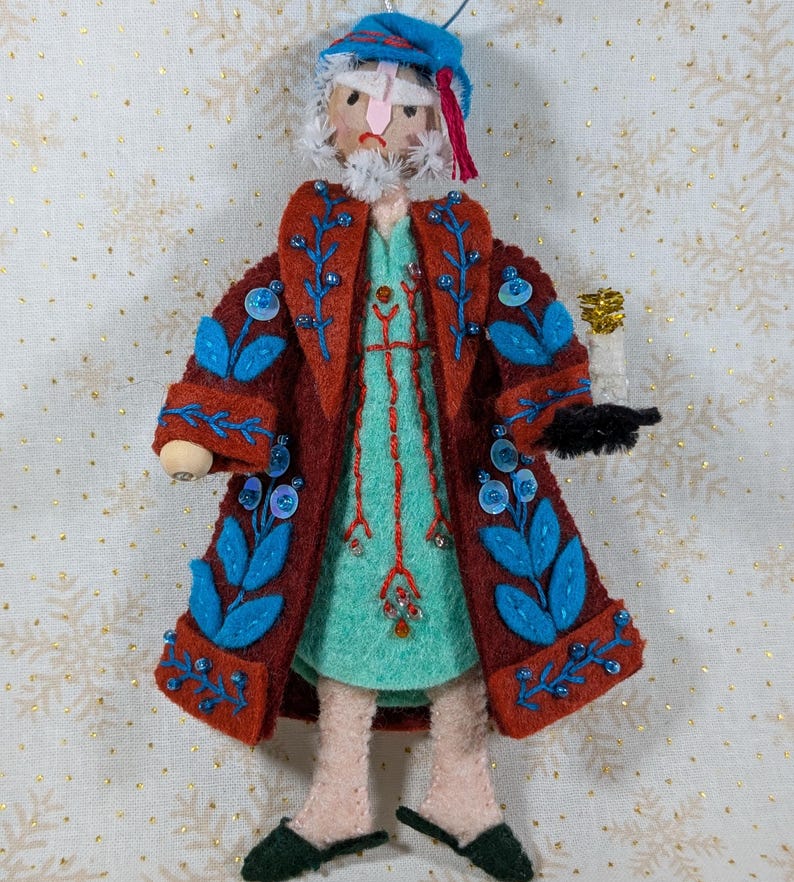 Handmade Felt Mr. Scrooge From the Ebenezer Ornament Series | Felt ...
