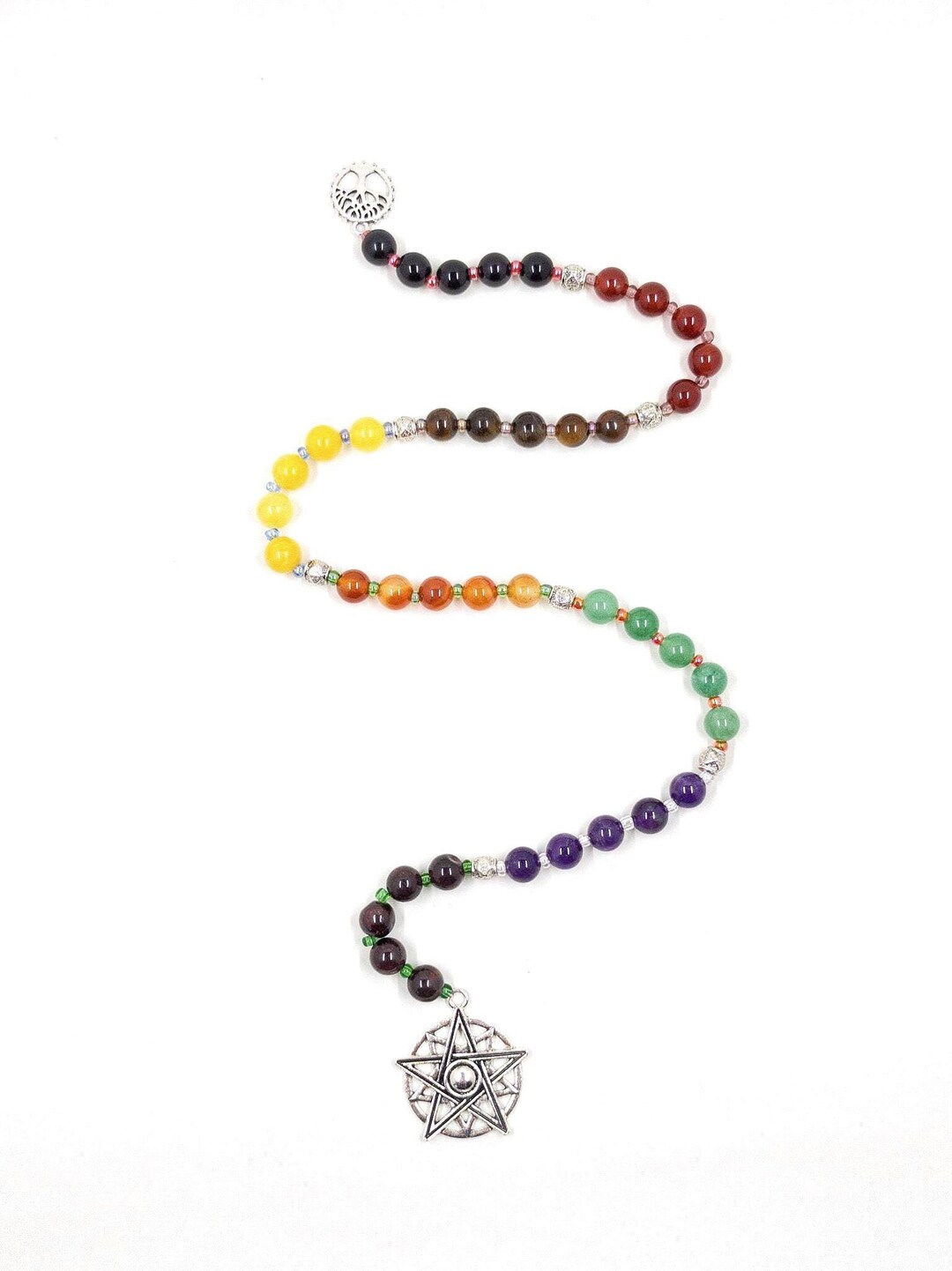 Wheel of the Year Witch's Ladder - Multiple Semi Precious Stone - Pagan ...
