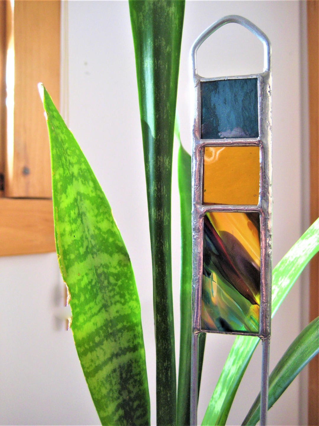 PLANT STAKE Stained Glass Mid Century Modern - Etsy