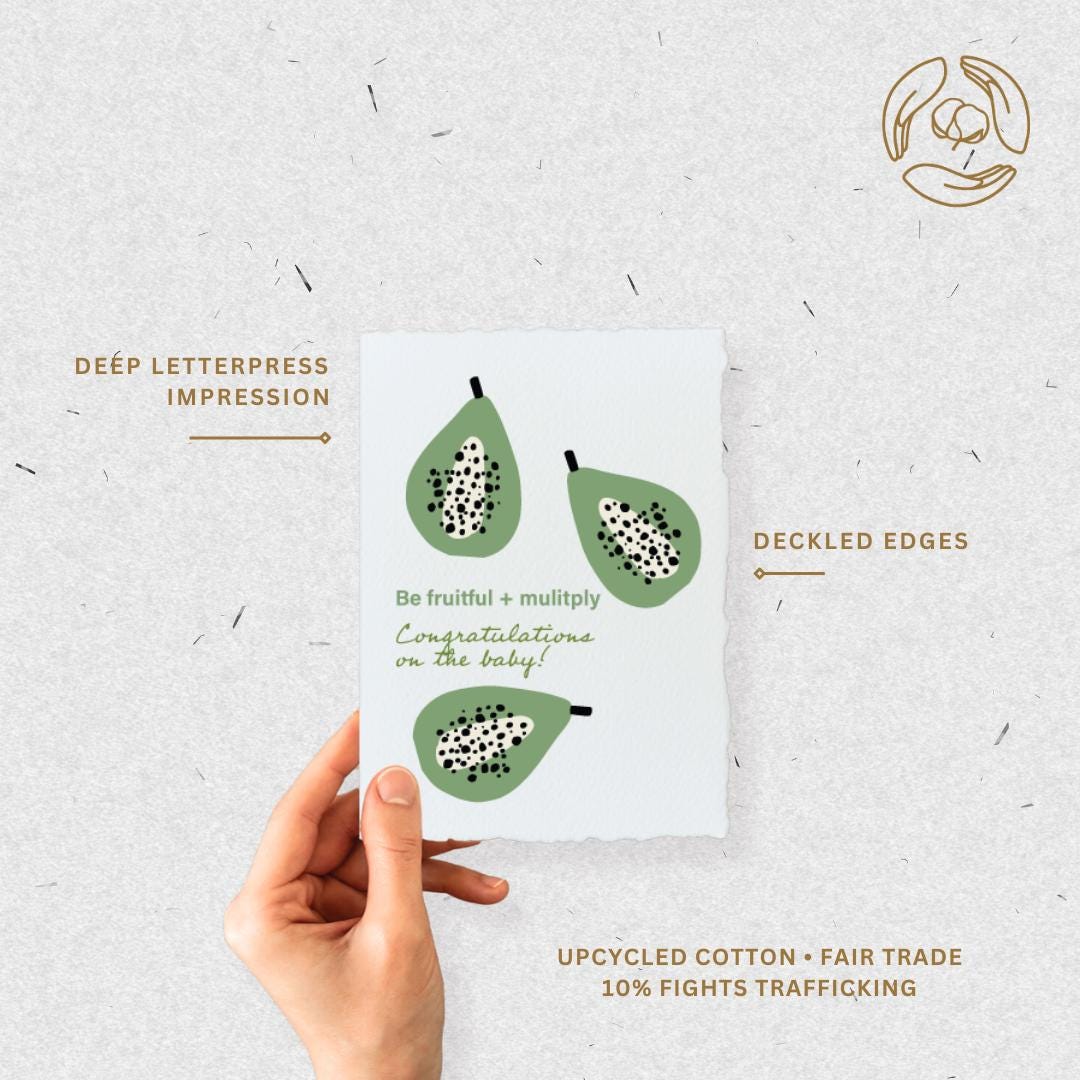 Be Fruitful + Multiply | Pear Christian Baby Greeting Card - Etsy
