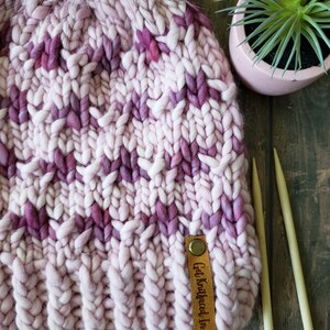 Bini Hat PDF Pattern Easy Chunky Knit Hat Simple Beginner Knitting ...