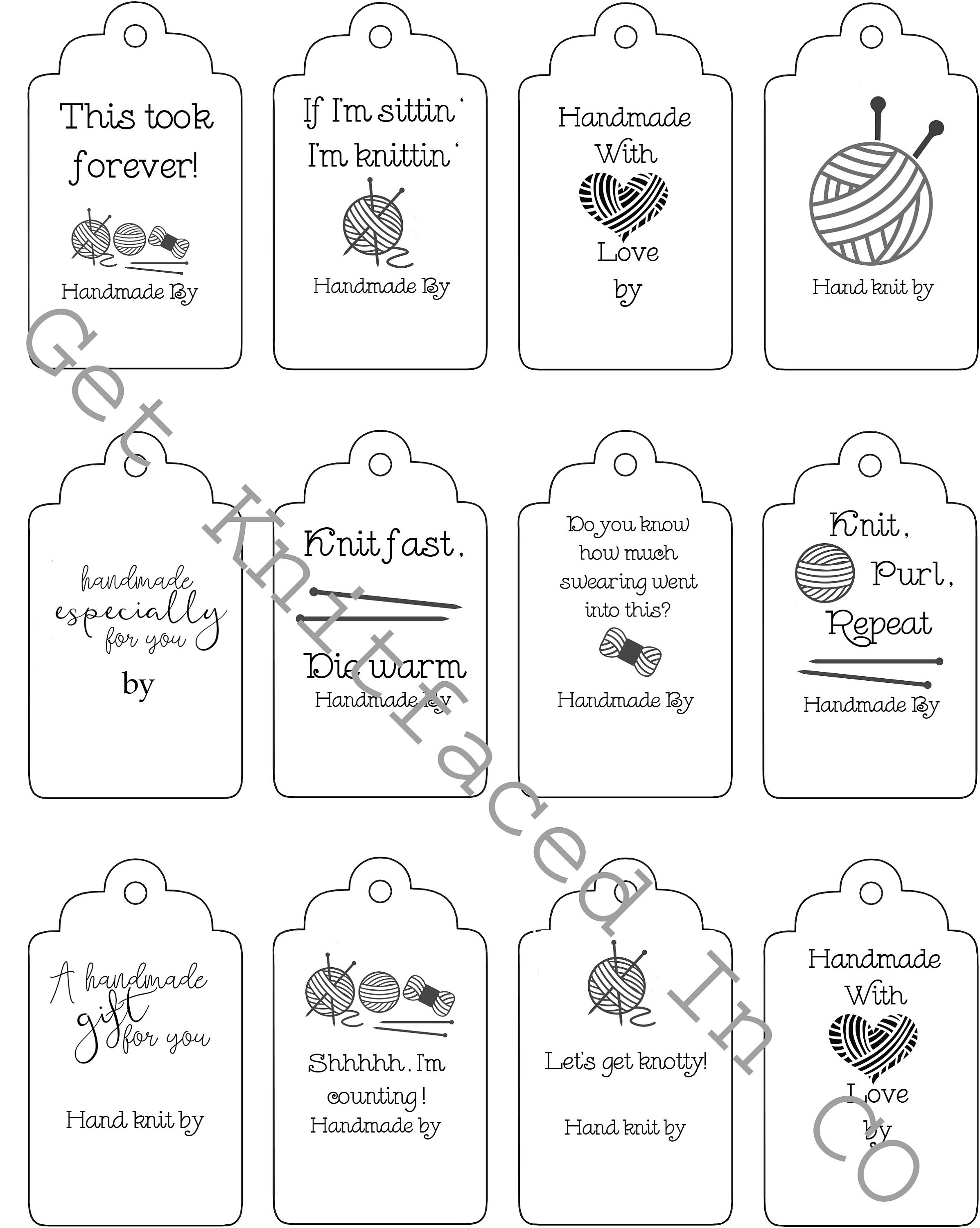 Double Sided Knitting Quote Gift Tag With Blank Care - Etsy