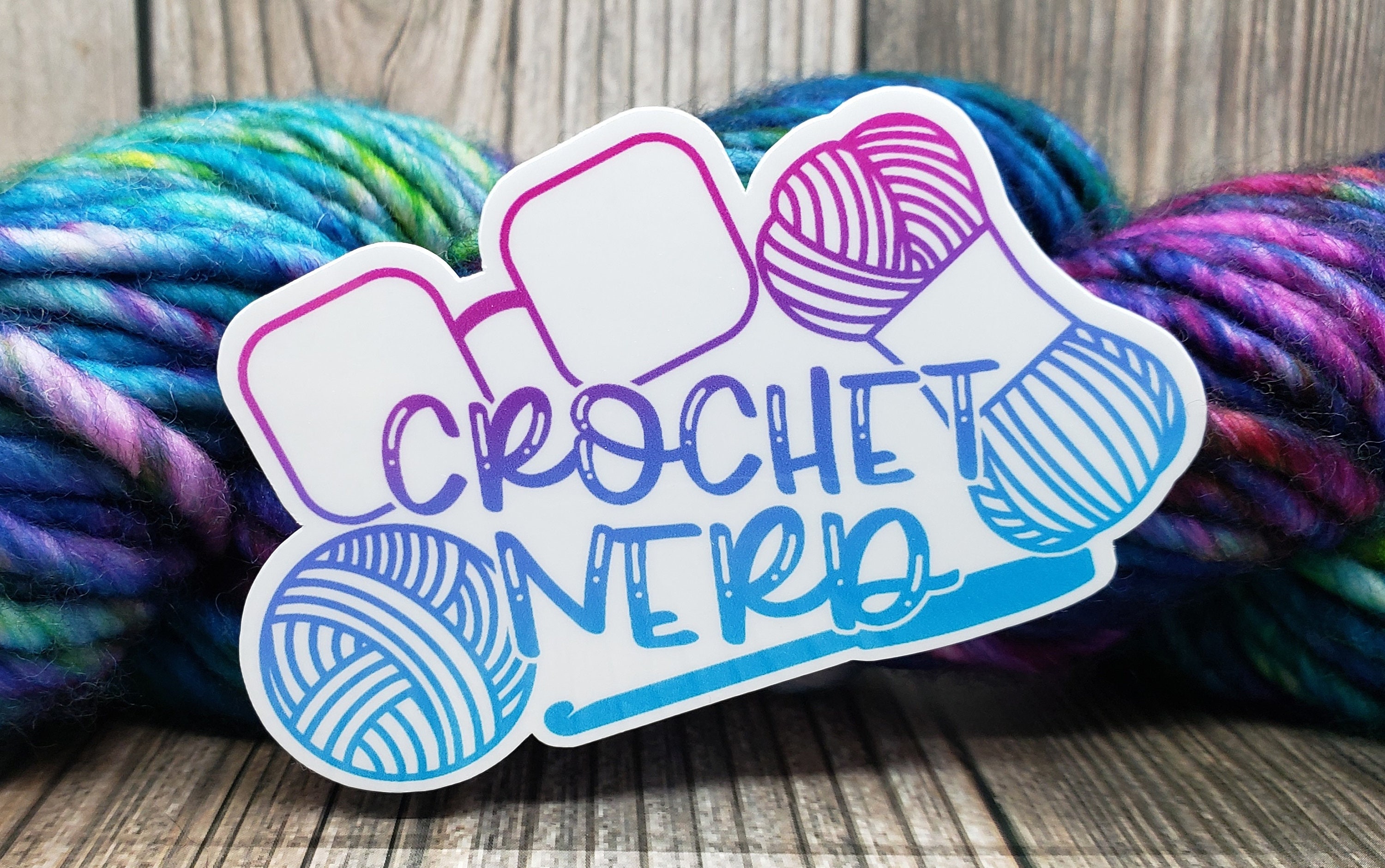 Crochet Nerd Vinyl Sticker Water Bottle Sticker Laptop | Etsy