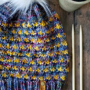 Bini Hat PDF Pattern - Easy Chunky Knit Hat - Simple Beginner Knitting ...