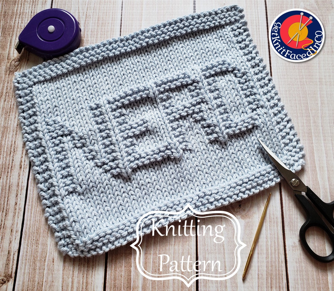 Nerd Knit Dishcloth PDF Pattern - Easy Beginner Knitting Projects ...