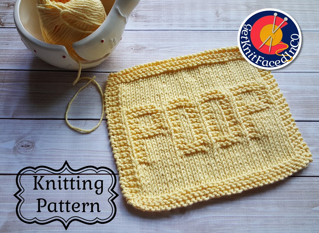 Simple Beginner Knitting Project - Poop Knit PDF Dishcloth Pattern ...