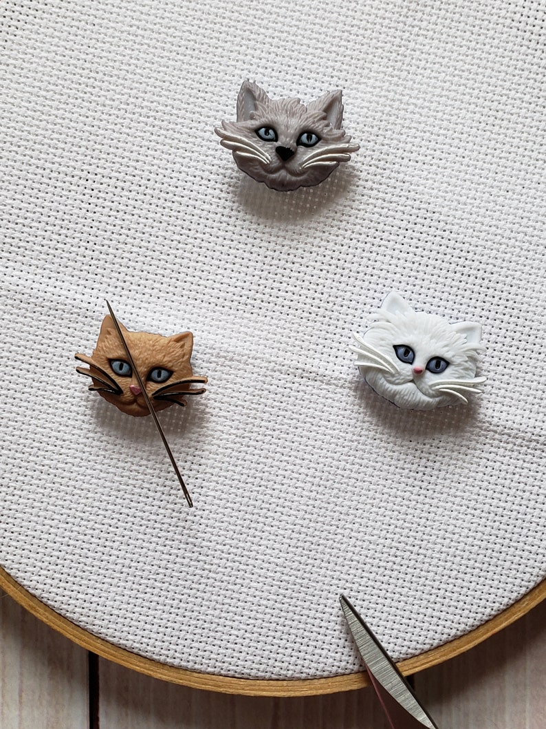 Cute Cat Needle Minder Cross-stitch Needle Holder Magnetic - Etsy