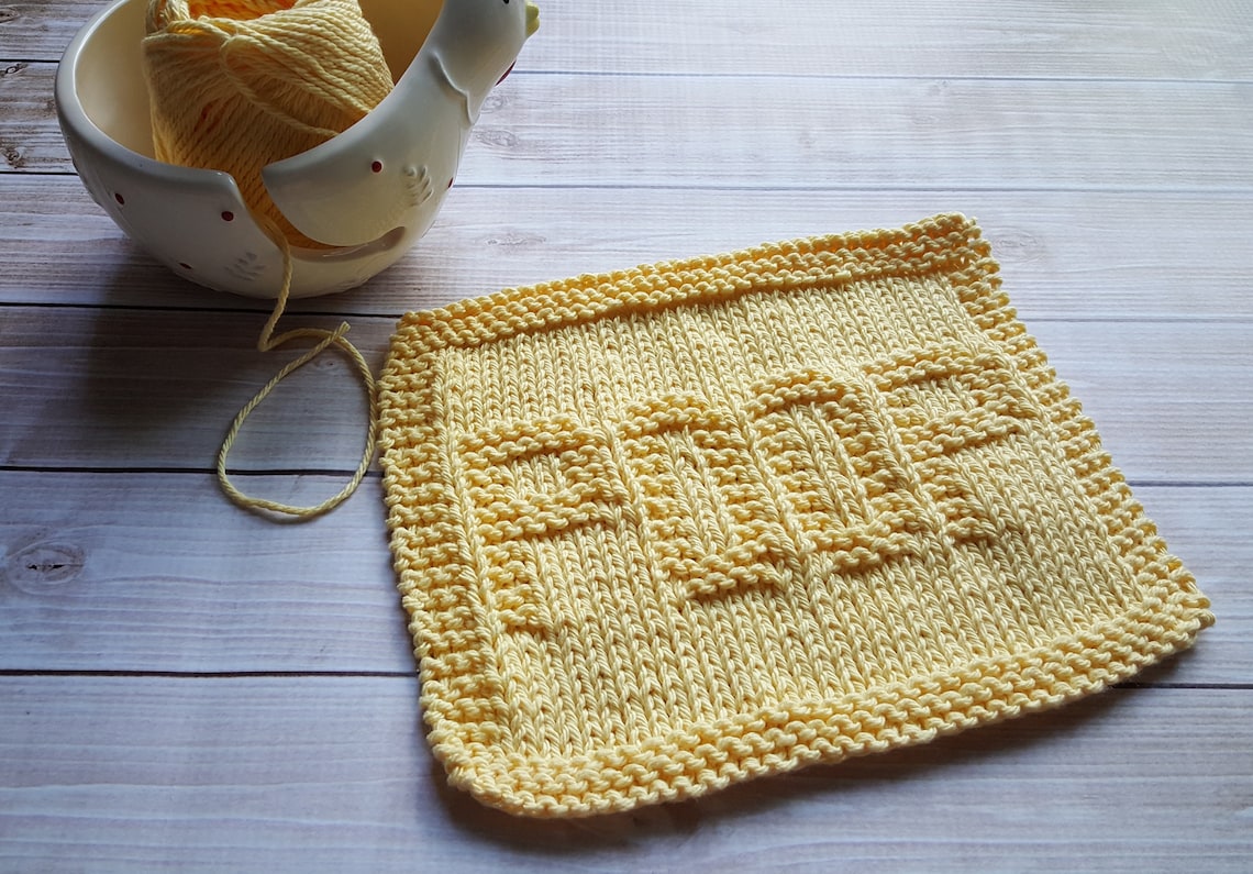 Simple Beginner Knitting Project Poop Knit PDF Dishcloth - Etsy