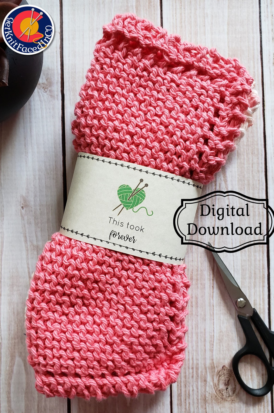 This Took Forever Knitting Quote Dish Cloth Wrap - PDF File Only ...