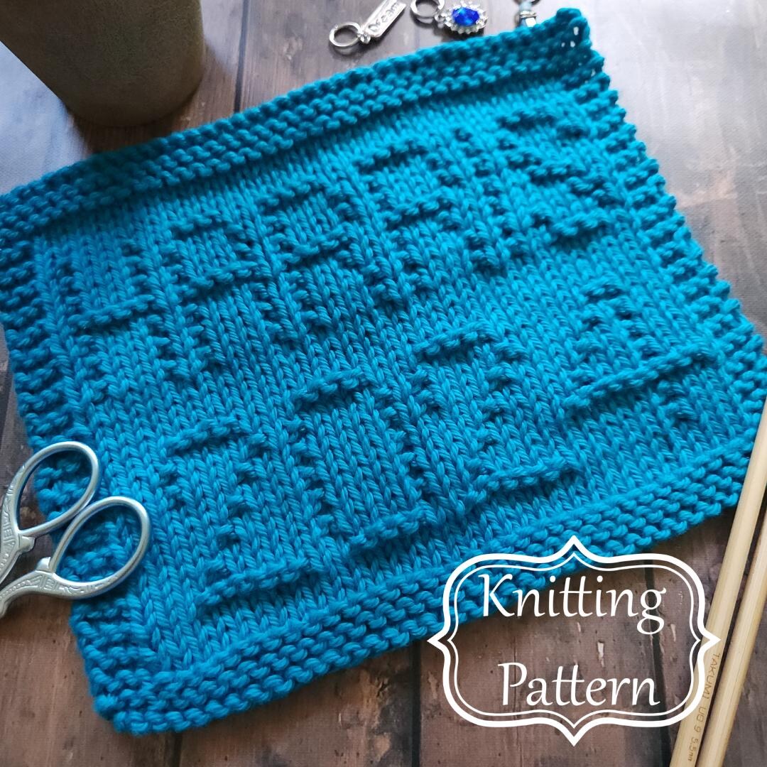 Harris 2024 - Simple Beginner Knitting Project - Knit PDF Dishcloth ...