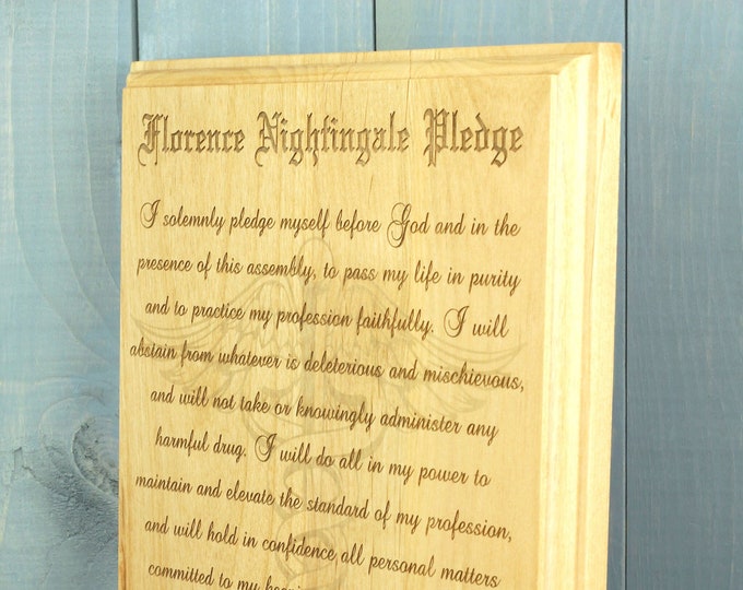 Florence Nightingale Pledge With Caduceus Plaque - Personalized - Etsy