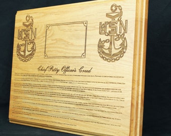 Personalized Navy Chief's Creed Plaque Chief Pinning Gift Chief Petty ...