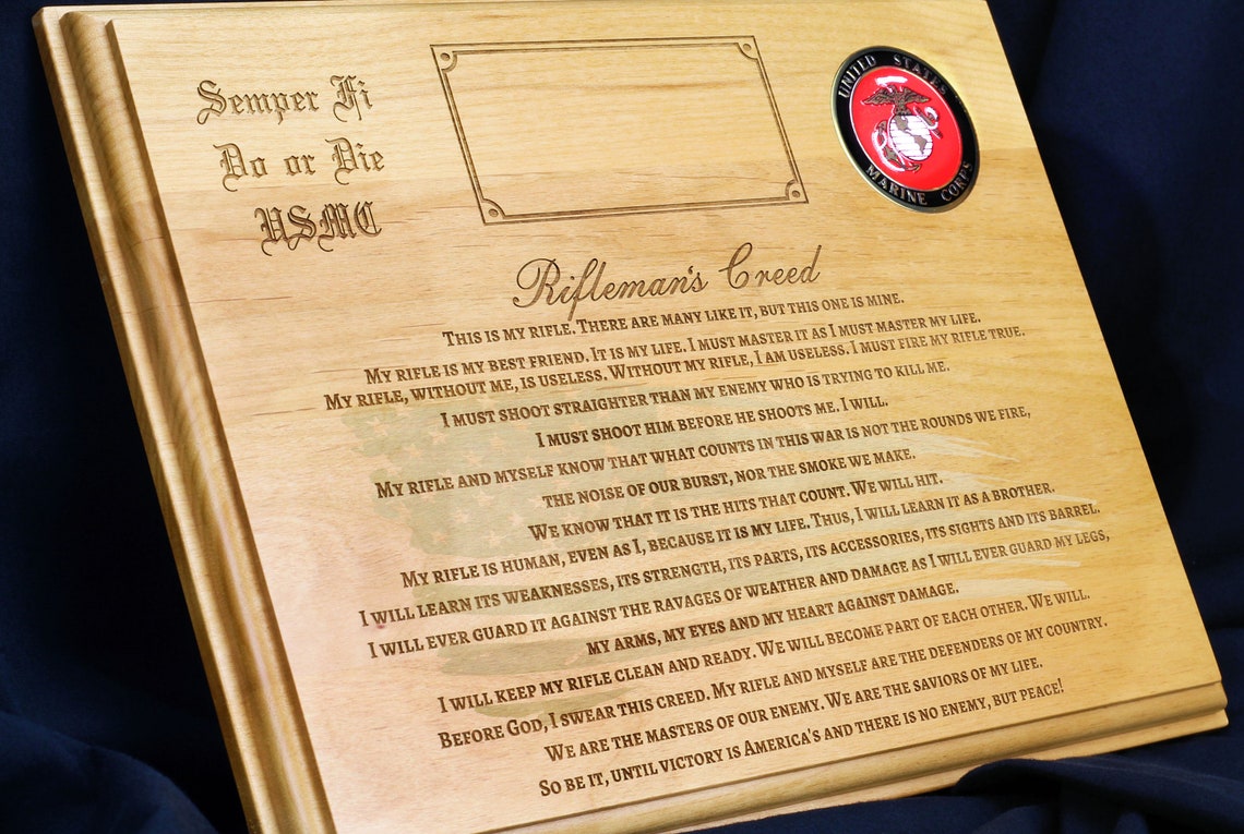 Personalized Marine Corp Rifleman's Creed Plaque Marine - Etsy
