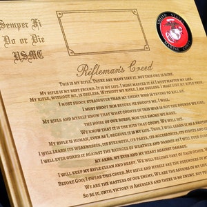 Personalized Marine Corp Rifleman's Creed Plaque - Marine Award - USMC ...